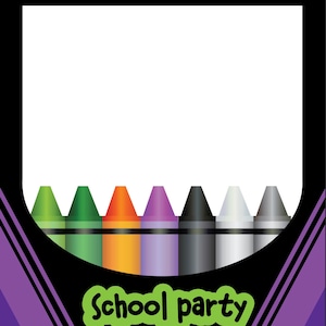 4 Color Options Crayon HALLOWEEN Party Frame, Crayon Trunk or Treat ...