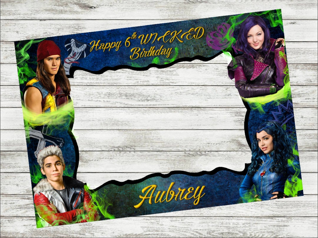 Descendants Photo Prop Frame - Disney Descendants Photo Booth Frame ...