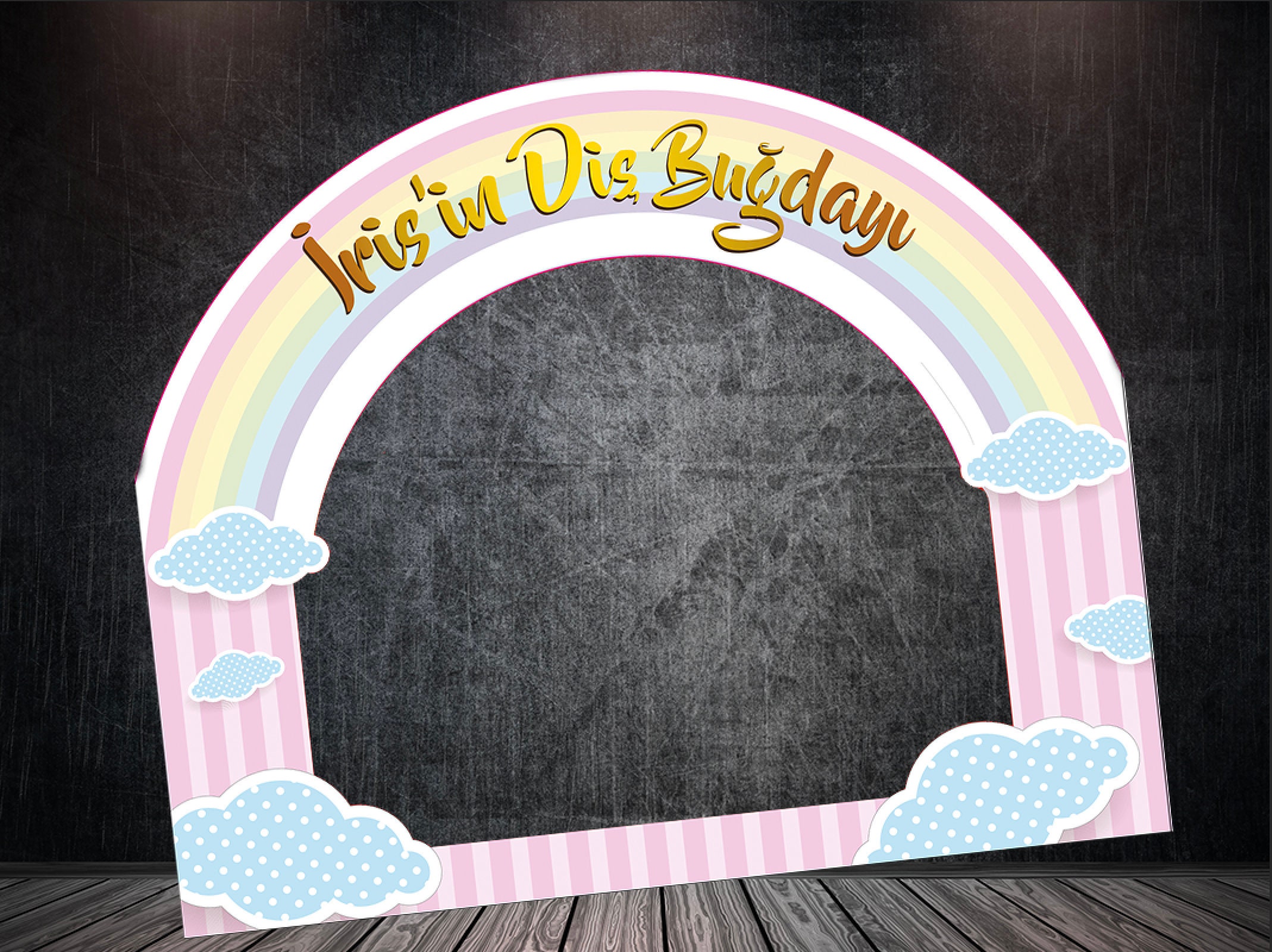 Paste Rainbow Baby Shower Frame, Pastel Rainbow Baby Shower Party ...