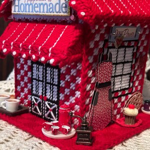 Kitchen / Retro Red New Handmade Plastic Canvas Tissue Box Cover Cube ...