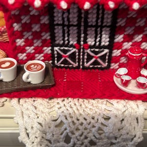 Kitchen / Retro Red New Handmade Plastic Canvas Tissue Box Cover Cube ...