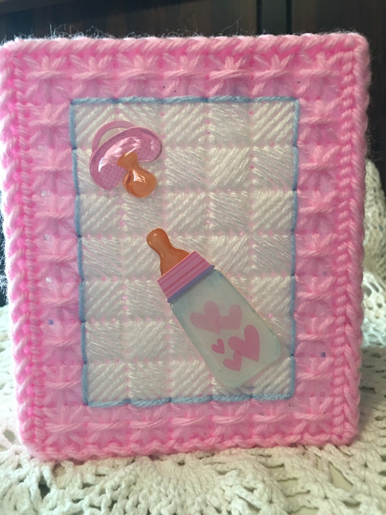 Baby Girl / Family New Tissue Box Cover - Handmade - Plastic Canvas ...