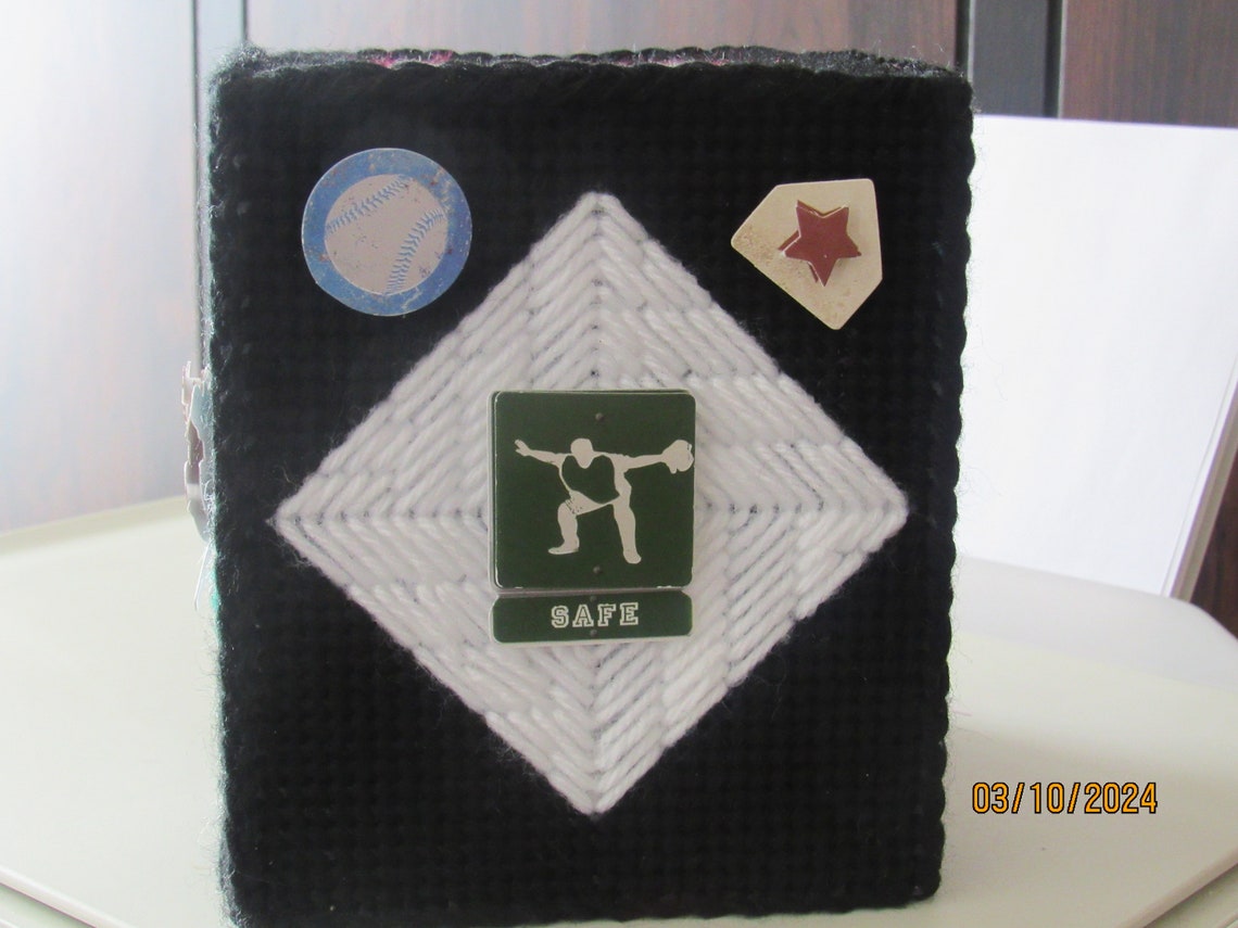 Baseball / Sports / Dad New Tissue Box Cover - Handmade - Plastic ...