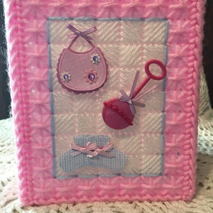 Baby Girl / Family New Tissue Box Cover - Handmade - Plastic Canvas ...
