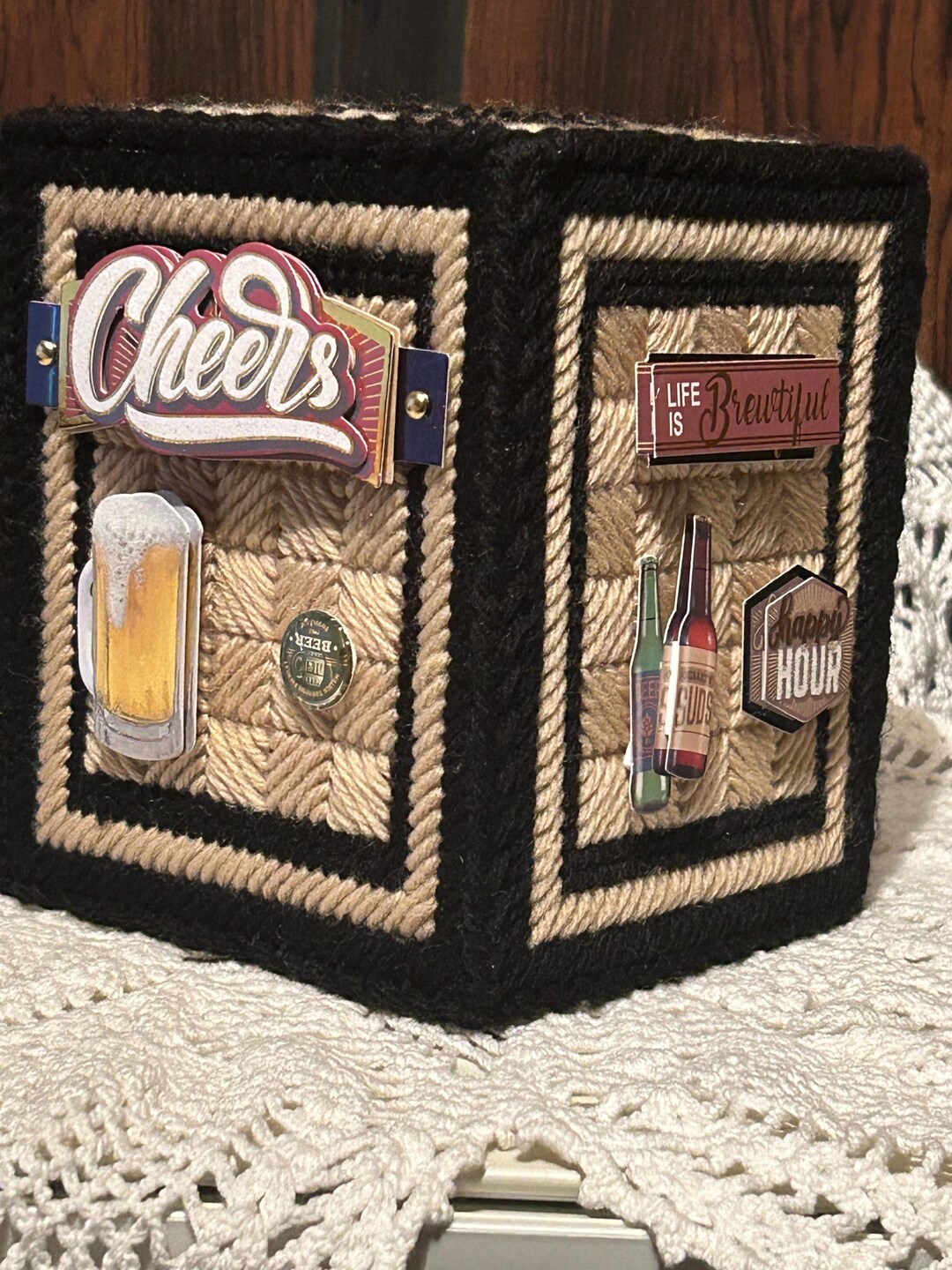 Tavern Pub Cheers Beer / New Handmade Tissue Box Cover - Canvas - Cube ...