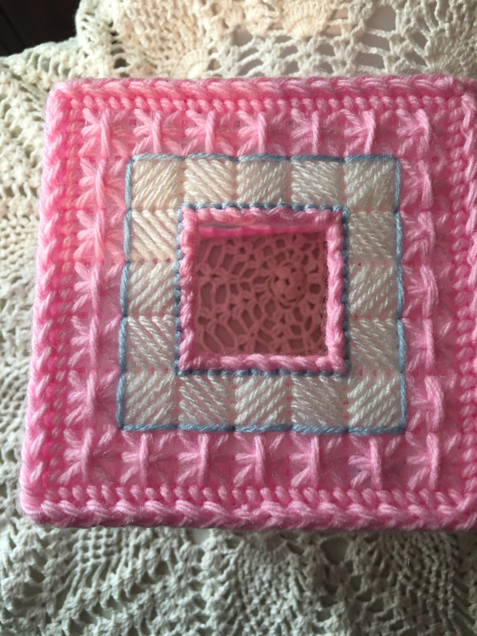 Baby Girl / Family New Tissue Box Cover - Handmade - Plastic Canvas ...
