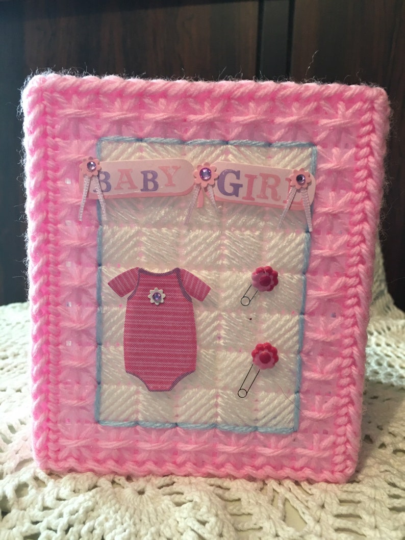Baby Girl / Family New Tissue Box Cover - Handmade - Plastic Canvas ...