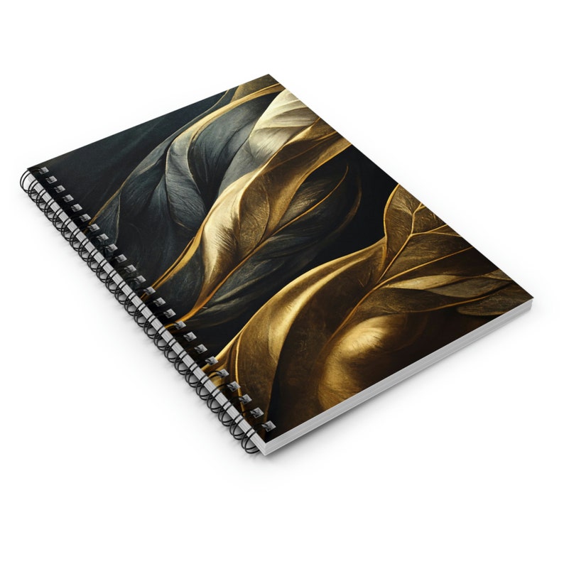 Spiral Notebook Black and Gold Texture - Etsy