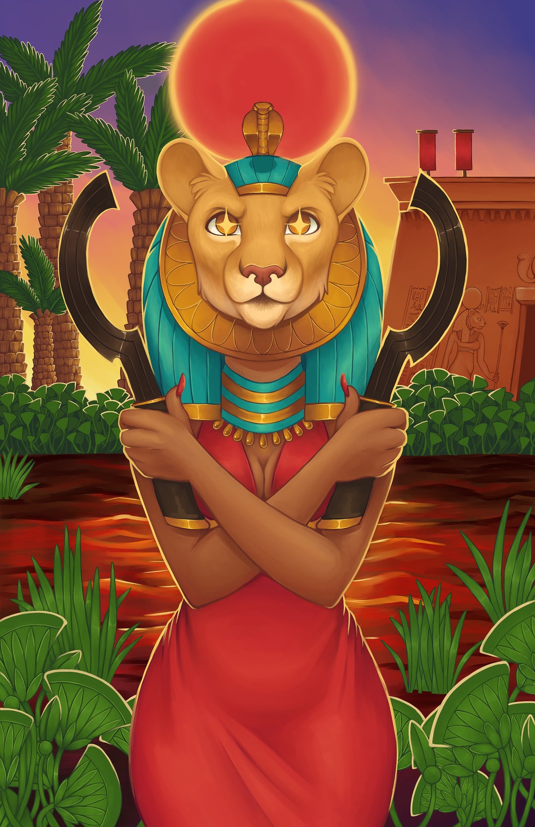 Sekhmet Poster Print Goddess of War and Healing - Etsy