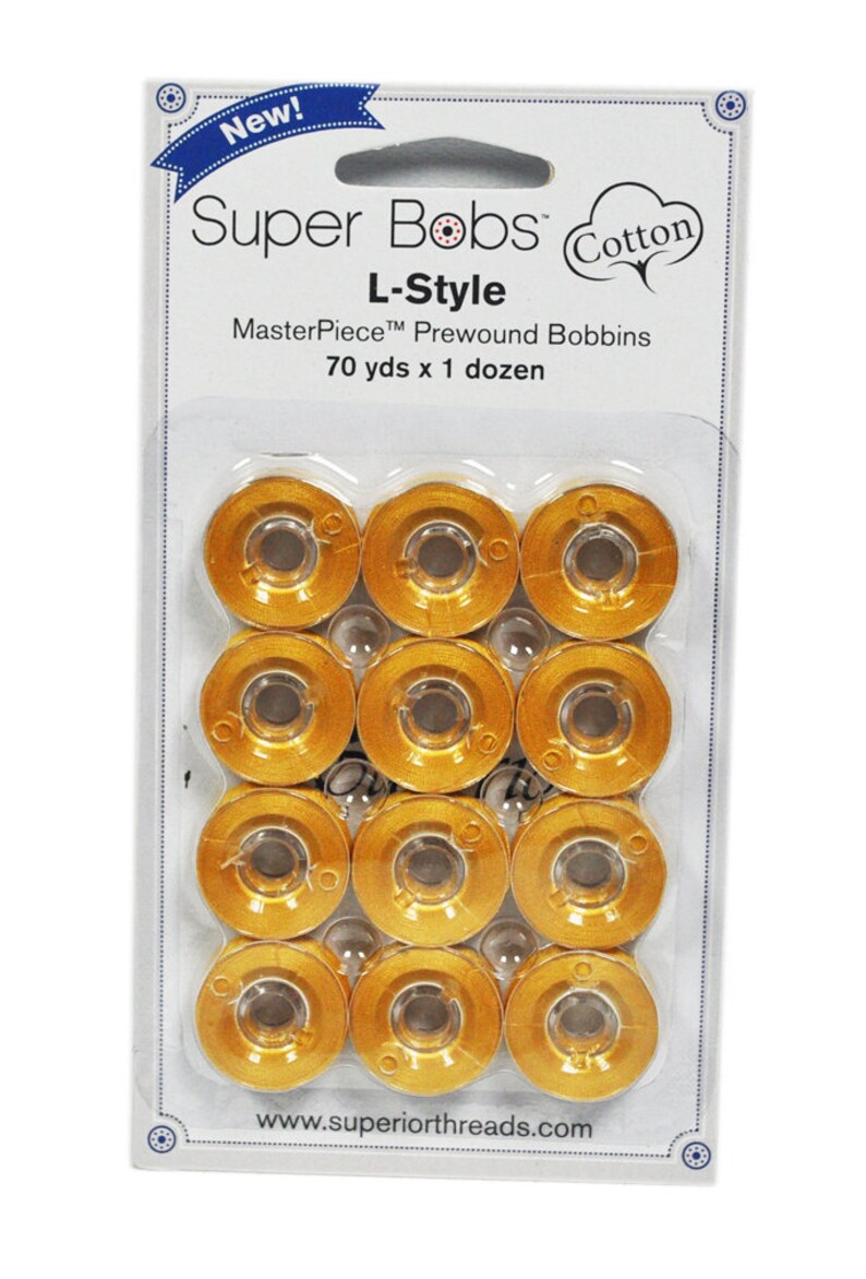 Super Bobs Masterpiece Cotton 70yd Prewound Bobbins 12ct L-style Wheat ...