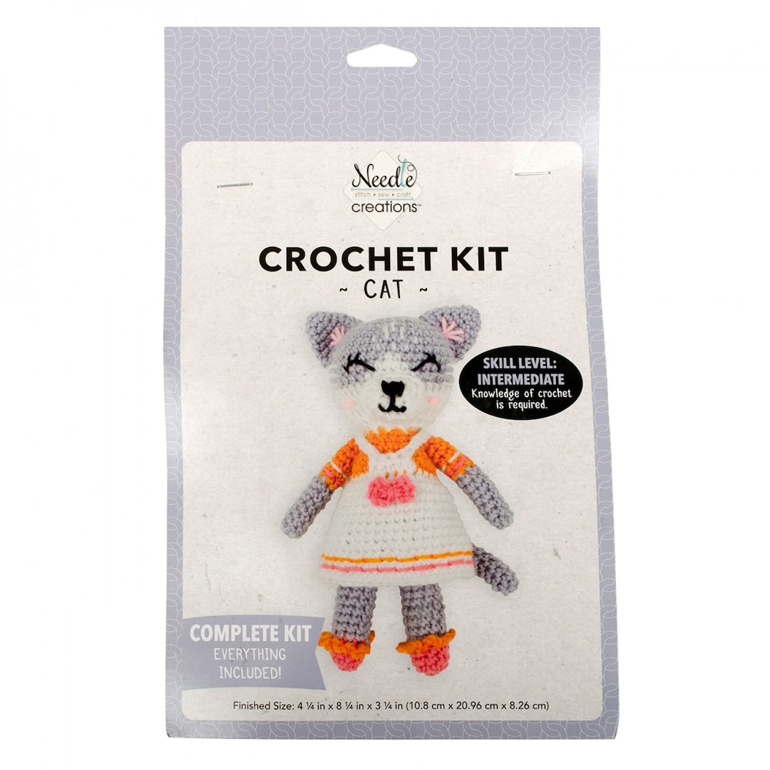 Needle Creations Pink Cat Crochet Kit - Etsy