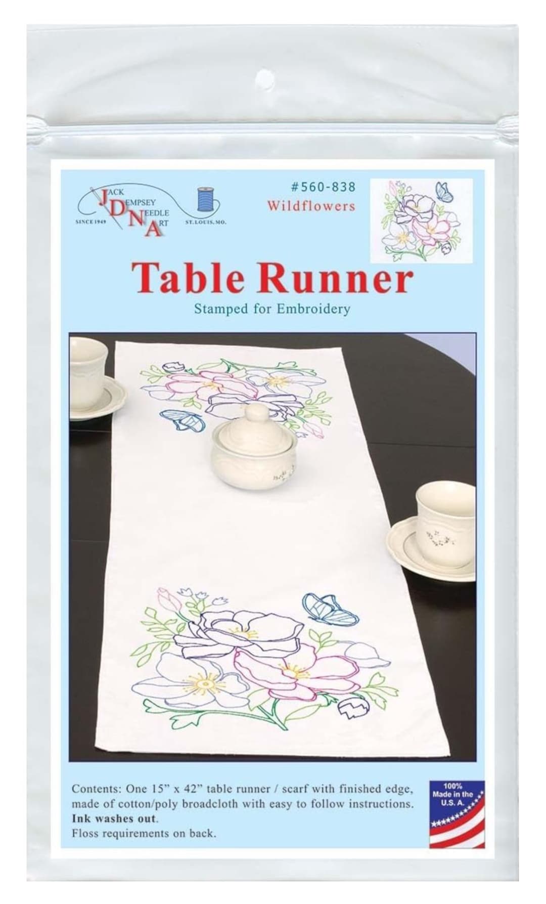 Jack Dempsey Needle Art Wildflowers Table Runner - Etsy
