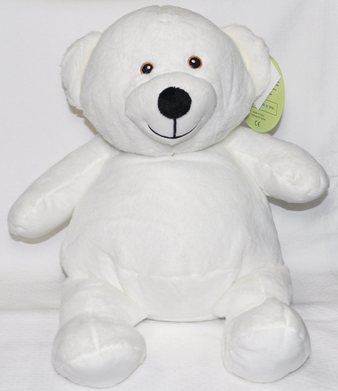 EB Embroider Bear White 16 Inch Embroidery Stuffed Animal - Etsy