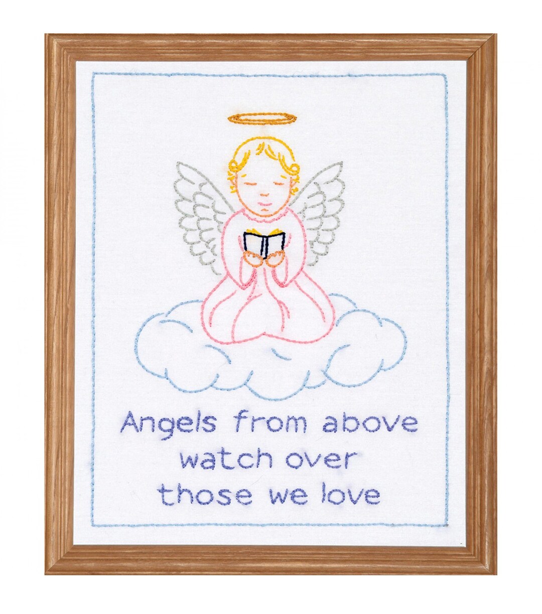 Jack Dempsey Needle Art Precious Angel 8in X 10in Sampler - Etsy