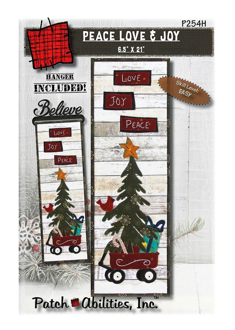 Patch Abilities Peace Love and Joy Pattern With Hanger P254H - Etsy