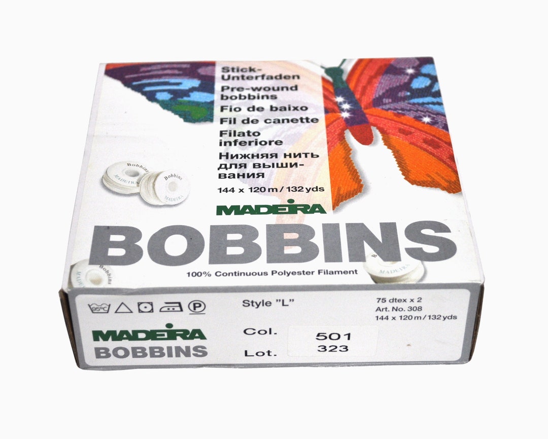 Madeira Prewound L Style Polyester White Bobbin Thread 132yds - Etsy