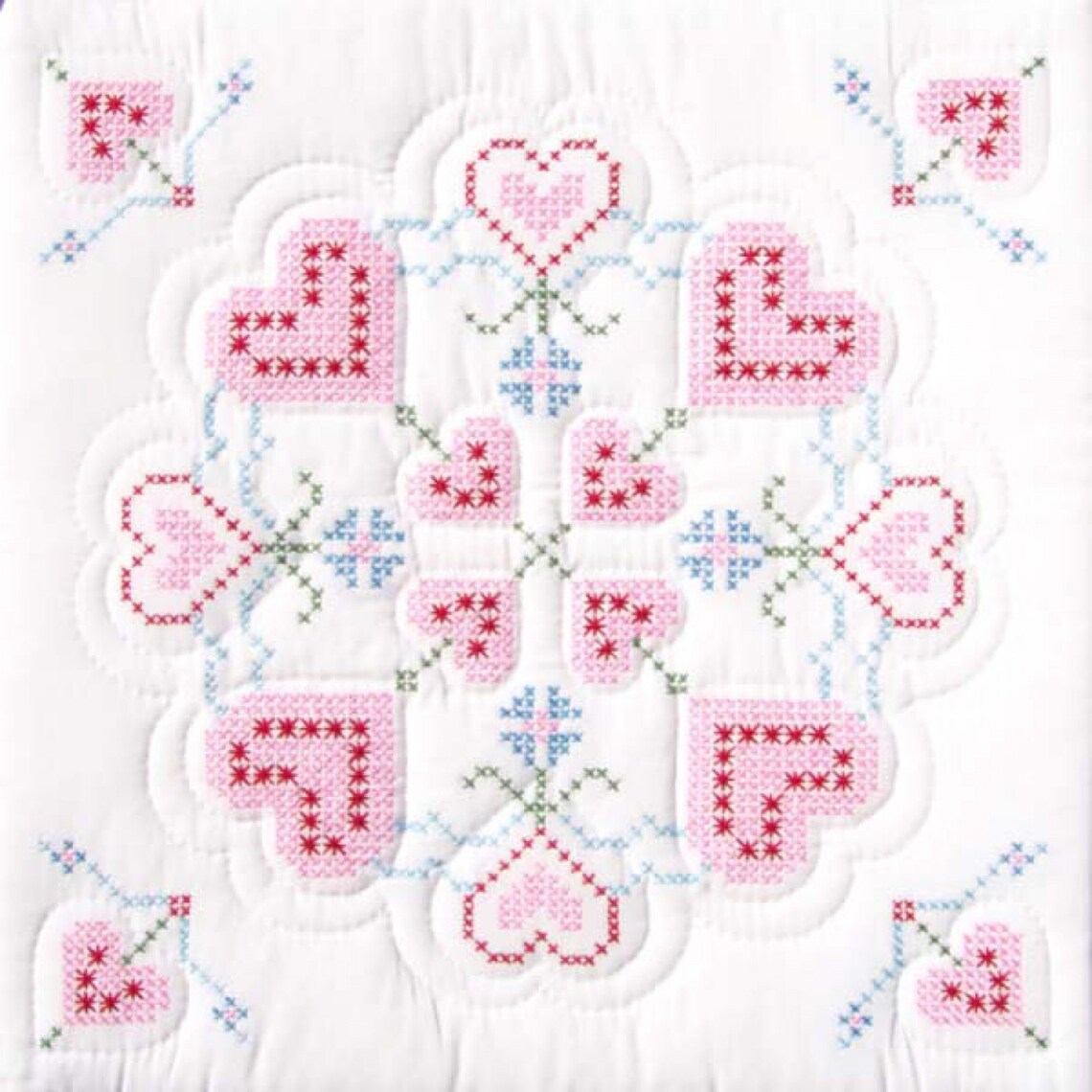Jack Dempsey Needle Art Interlocking XX Hearts Quilt Blocks - Etsy