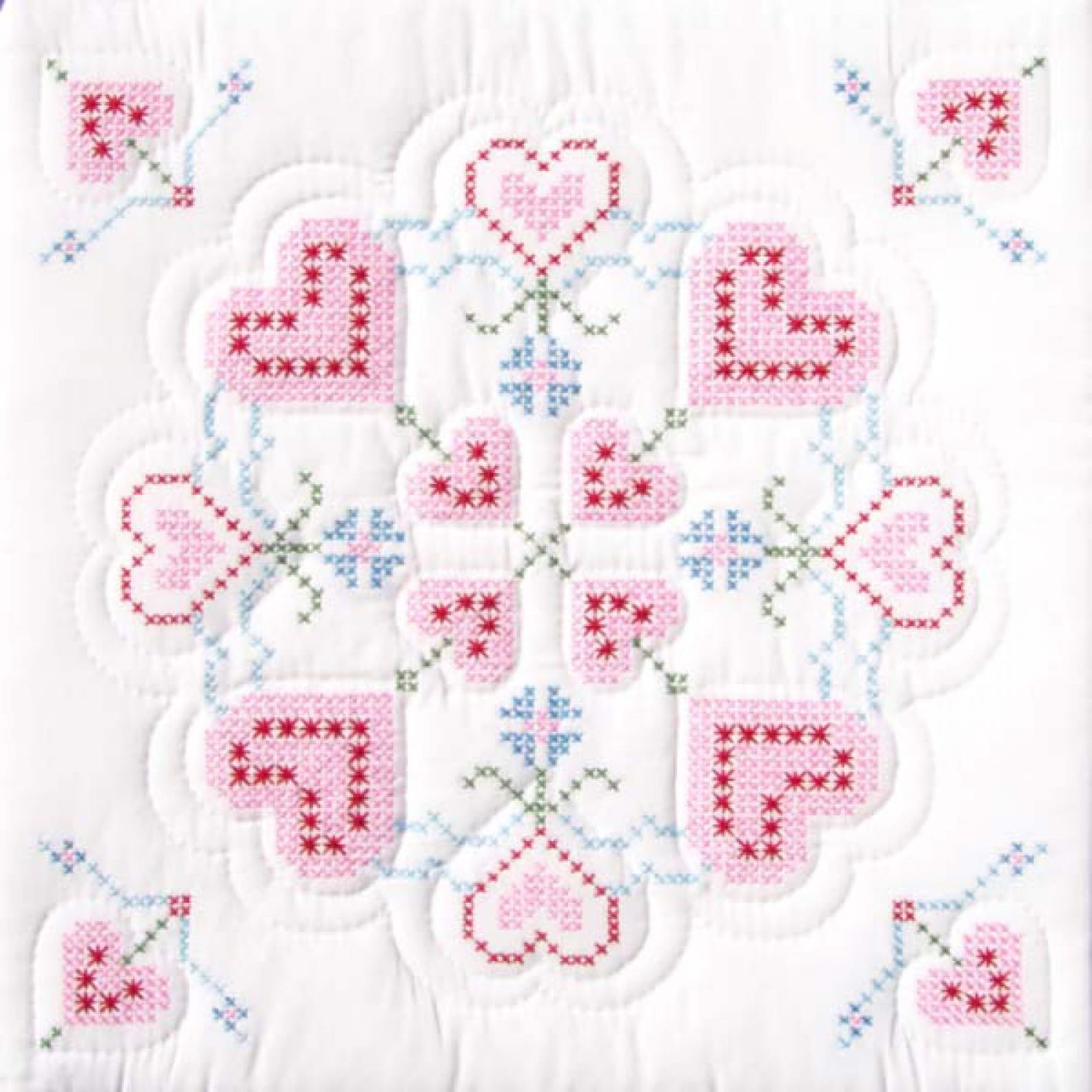 Jack Dempsey Needle Art Interlocking XX Hearts Quilt Blocks - Etsy