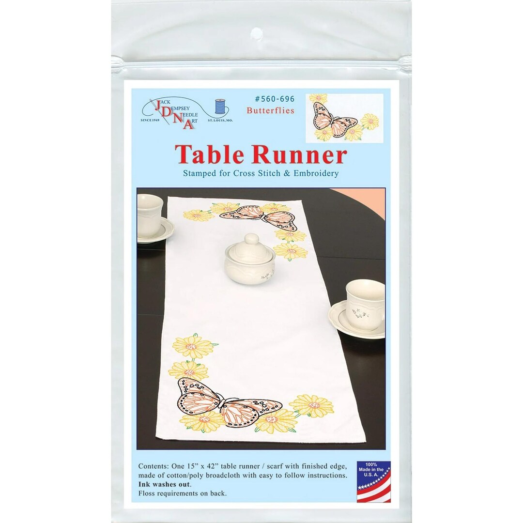 Jack Dempsey Needle Art Butterflies Table Runner - Etsy