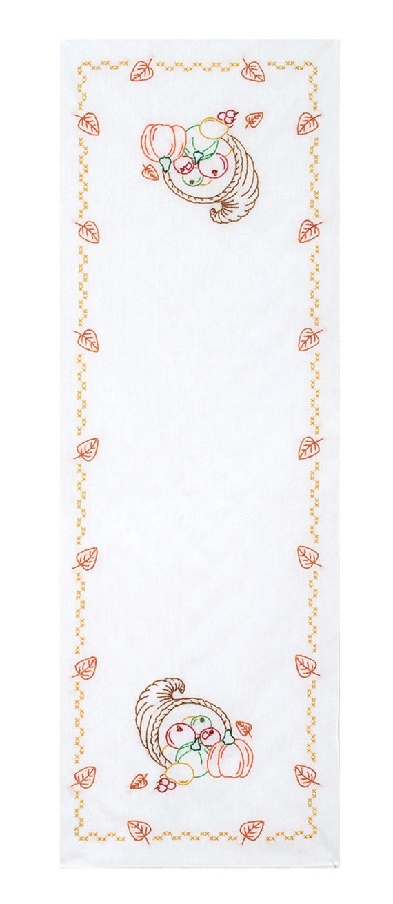 Jack Dempsey Needle Art Cornucopia Table Runner - Etsy