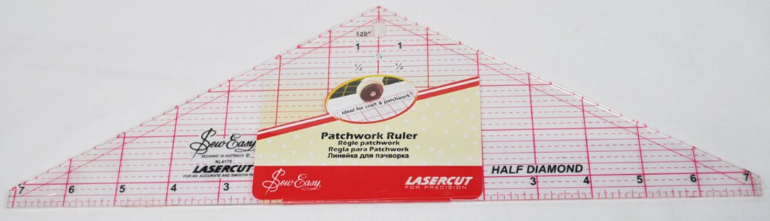 Sew Easy 14.5 Inch X 14.5 Inch Half Diamond Patchwork Quilt Ruler ...