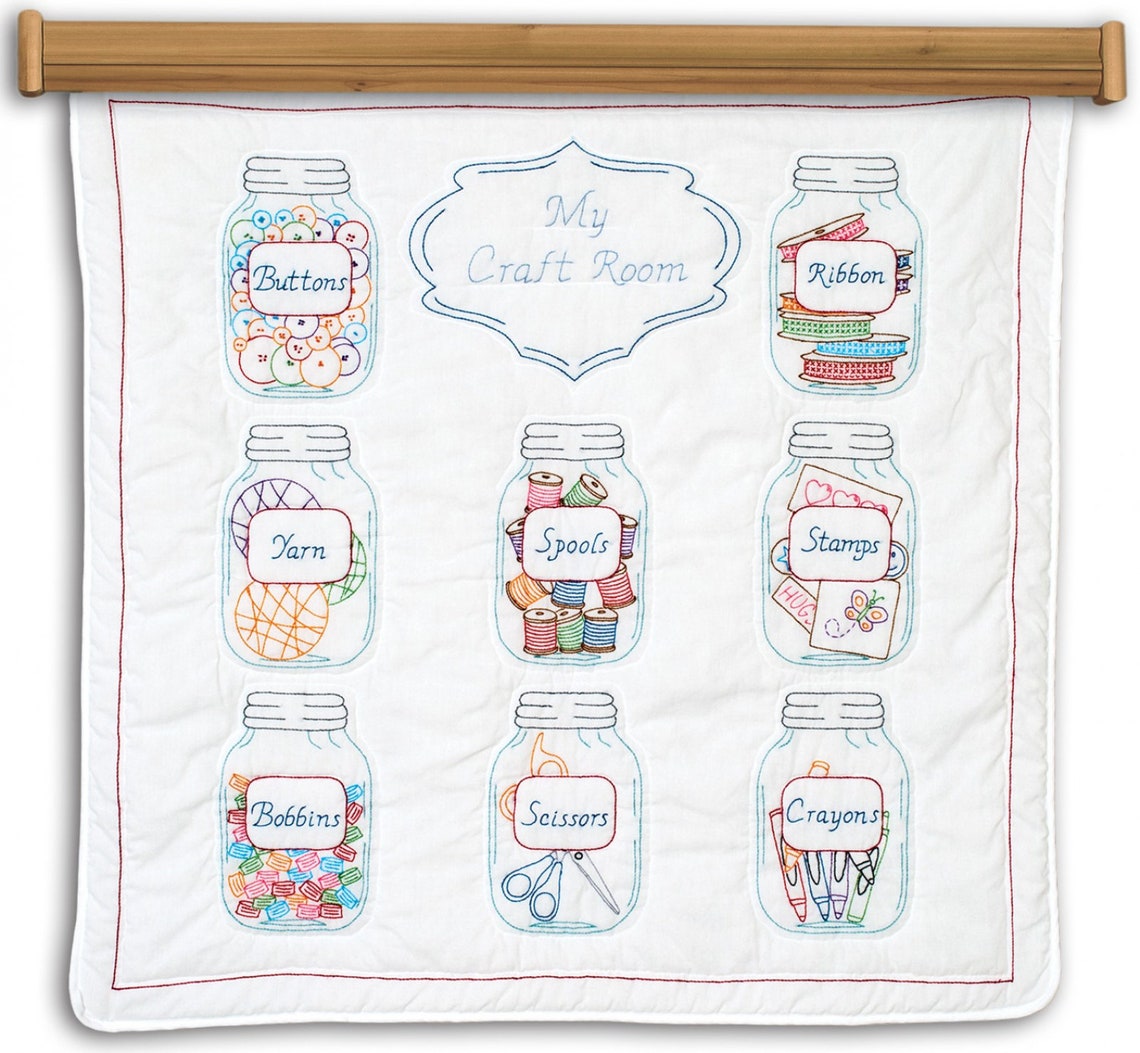 Jack Dempsey Needle Art Mason Jars Wall or Lap Quilt - Etsy