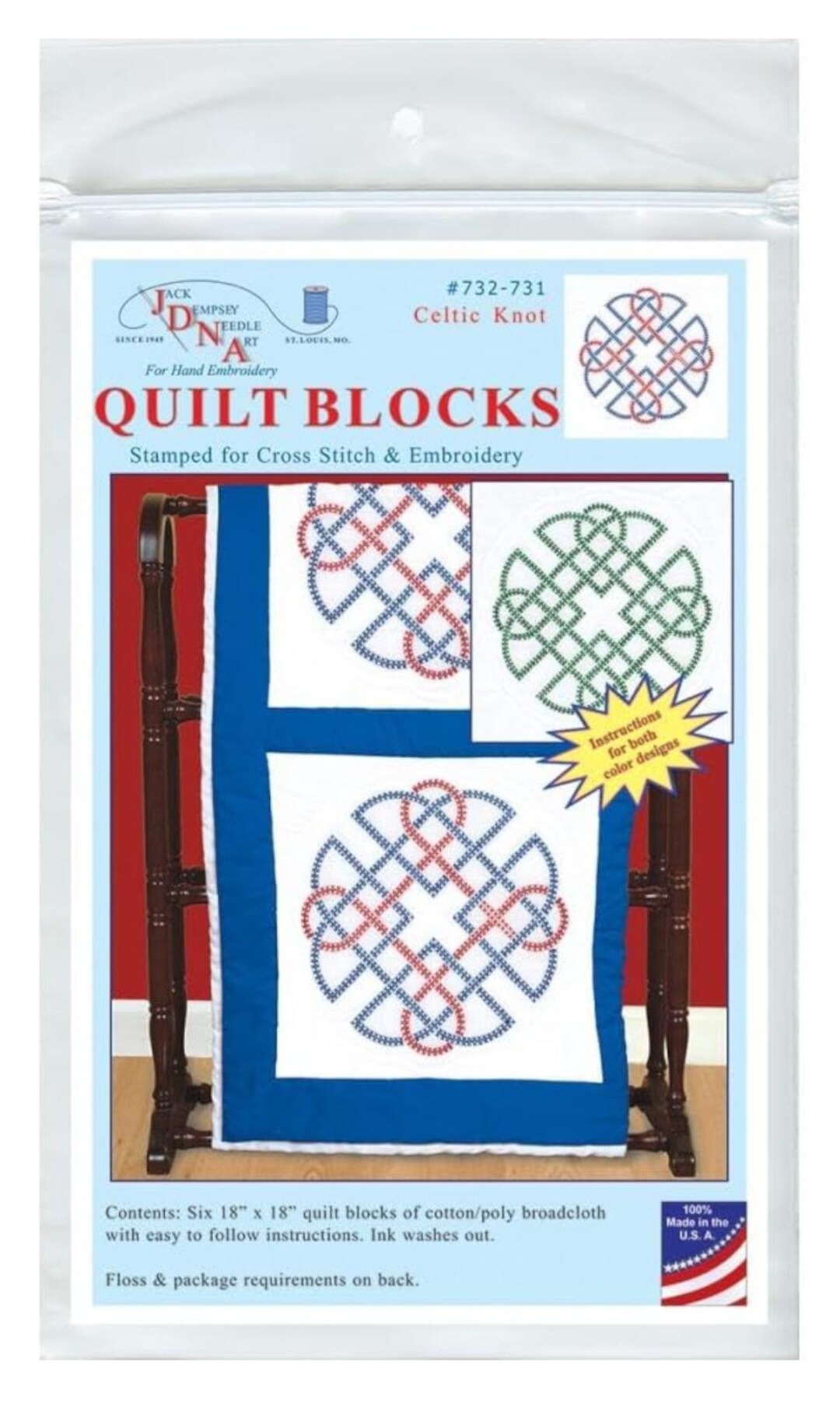 Jack Dempsey Needle Art Celtic Knot 18 Inch Quilt Blocks - Etsy