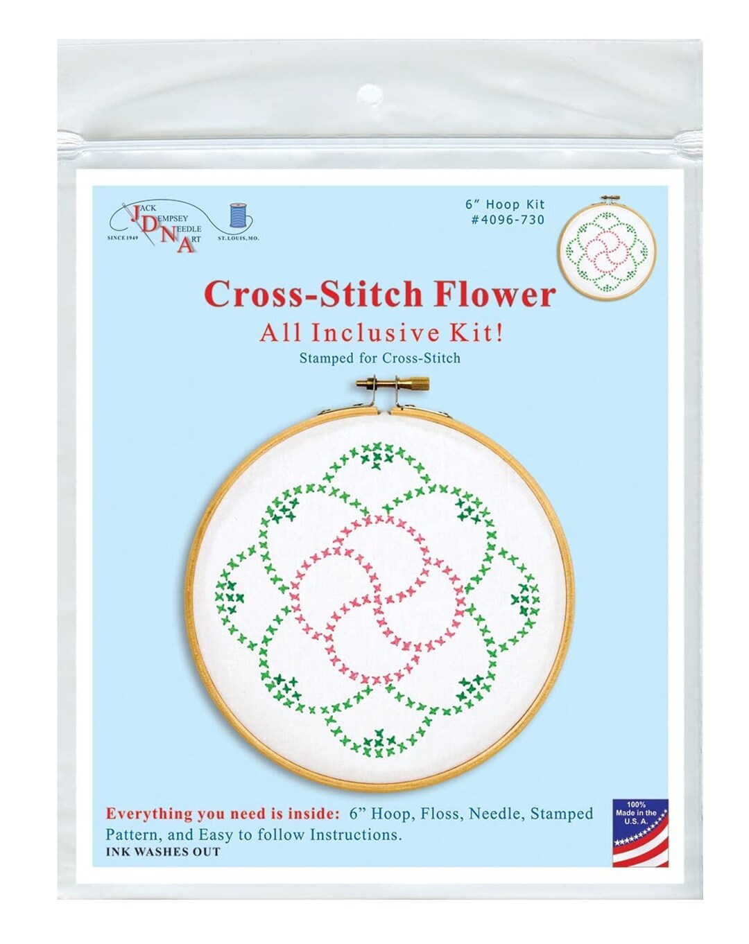 Jack Dempsey Needle Art Cross-stitch Flower 6 Inch Hoop Kit - Etsy