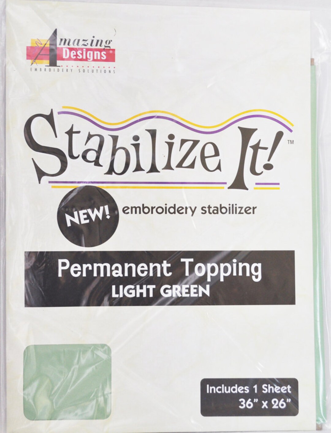 Stabilize It Embroidery Stabilizer. Permanent Topping Light Green Ads ...