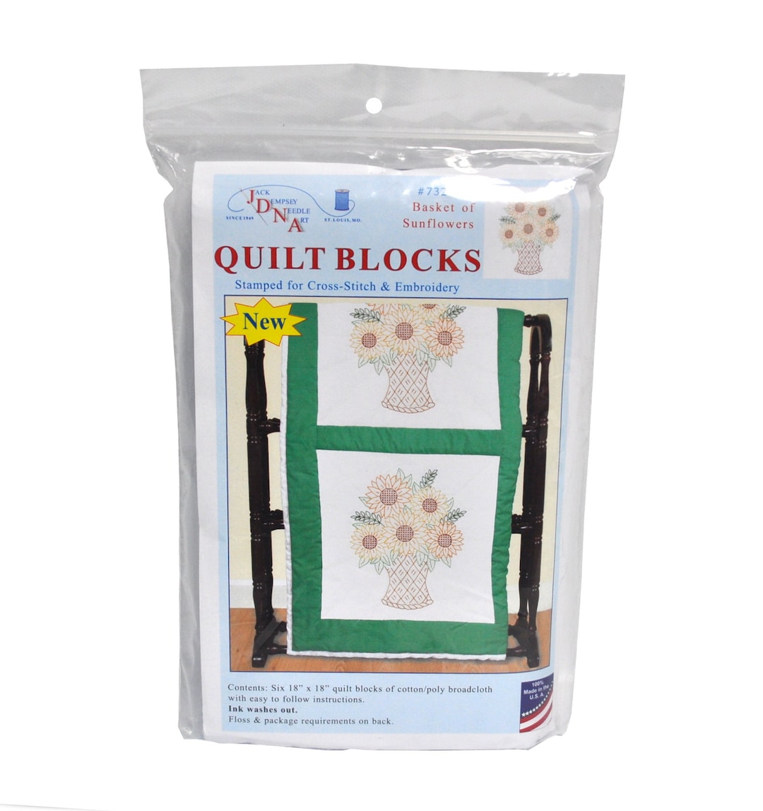 Jack Dempsey Needle Art Basket of Sunflowers 18 Inch Quilt Blocks - Etsy