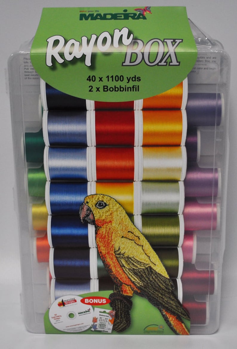 Madeira Incredible Threadable Embroidery Box 40 Spools 1100YD/1000M ...
