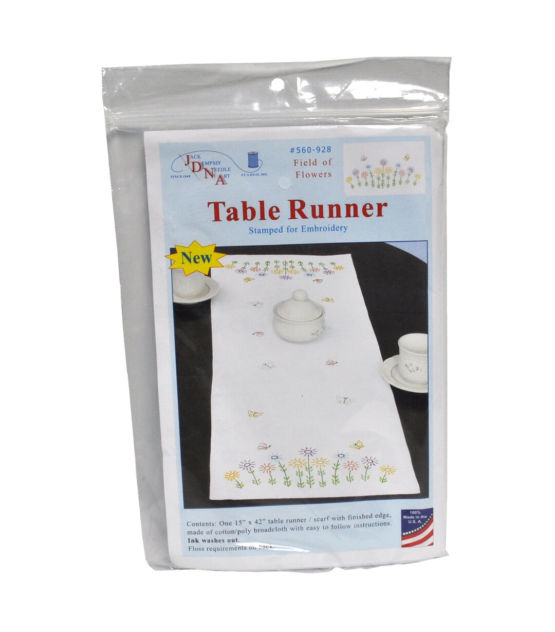 Jack Dempsey Needle Art Field of Flowers Table Runner - Etsy