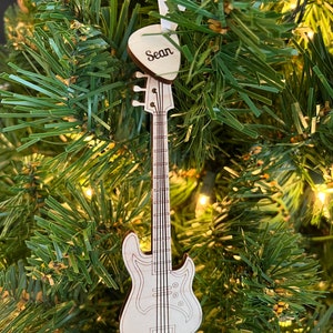 Bass Guitar Ornament With Personalized Pick Christmas Gift for Bass ...