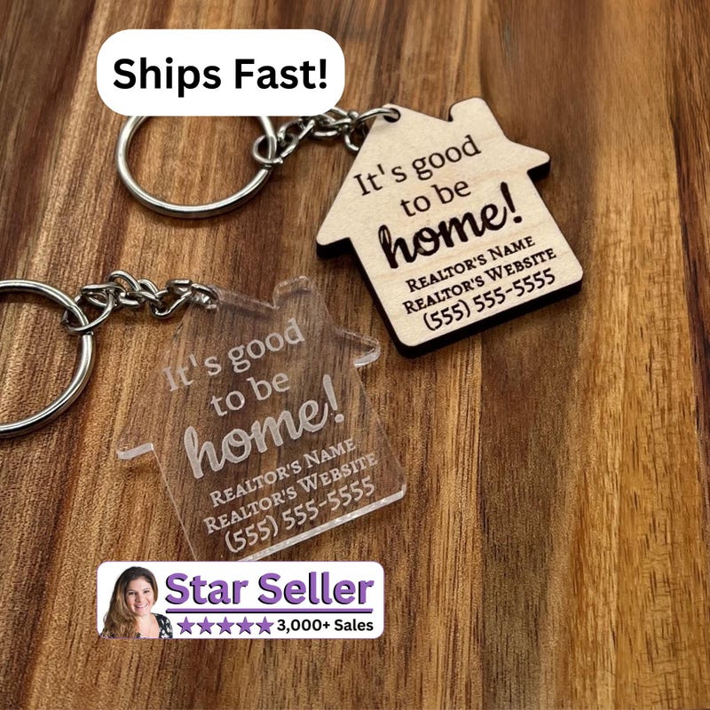 Realtor Keychain - Etsy