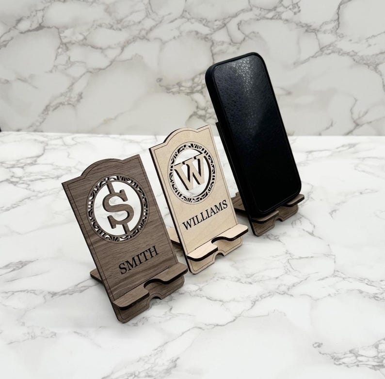 Logo or Custom Text Branded Personalized Monogram Phone Charging Stand ...