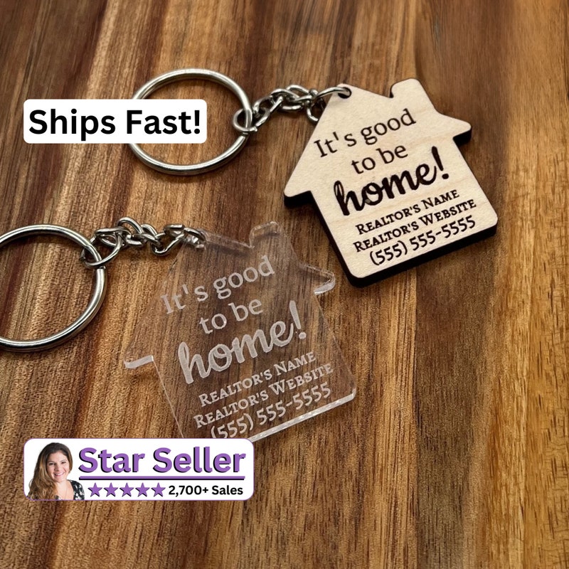 Realtor Keychain - Etsy