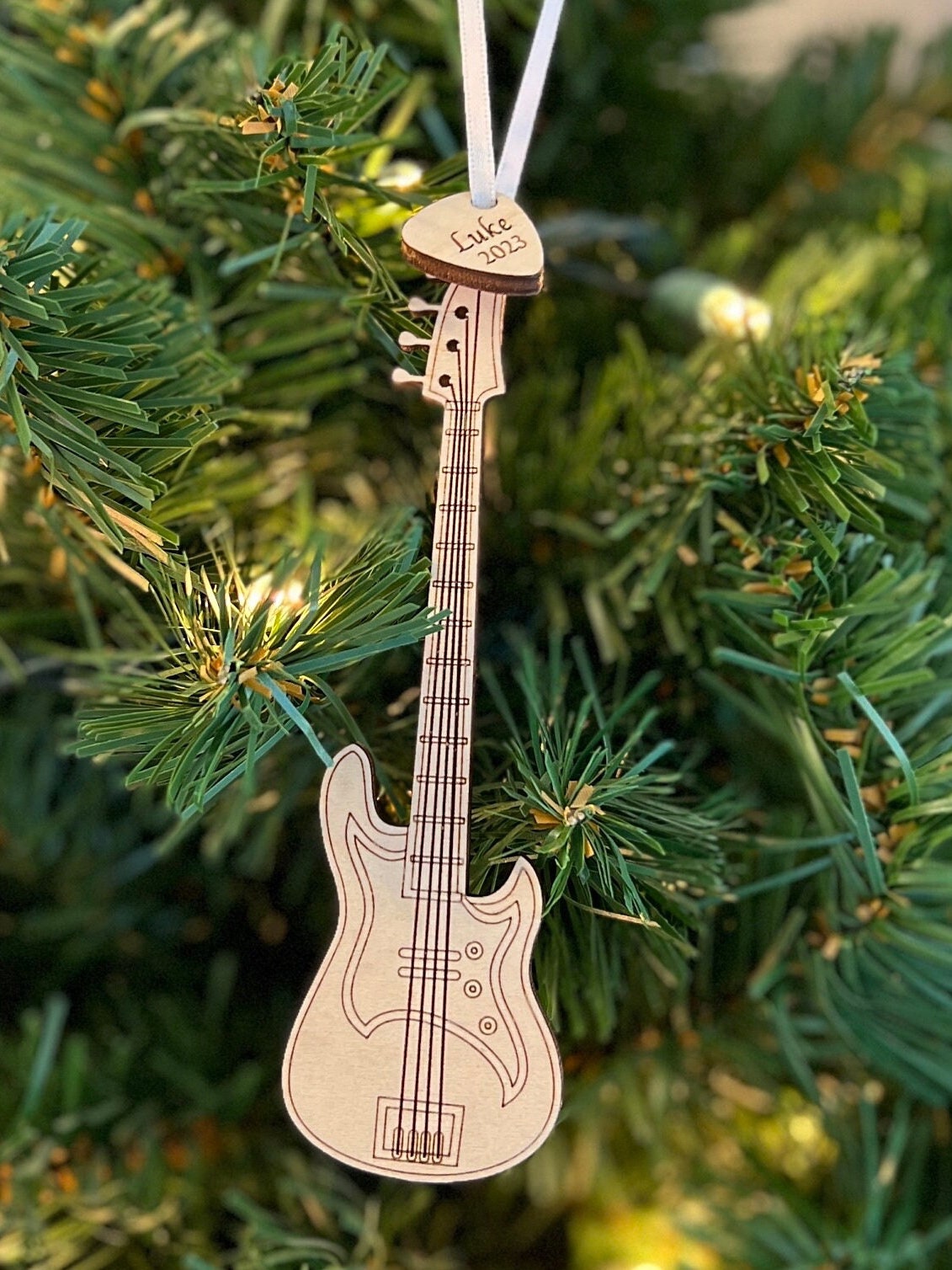 Bass Guitar Ornament With Personalized Pick Christmas Gift for Bass ...