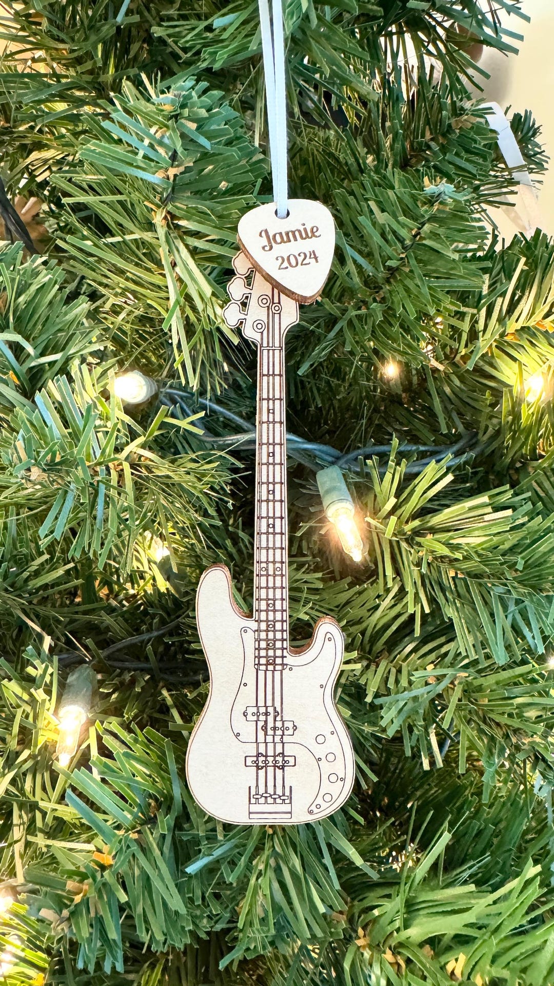Bass Guitar Ornament With Personalized Pick Christmas Gift for Bass ...
