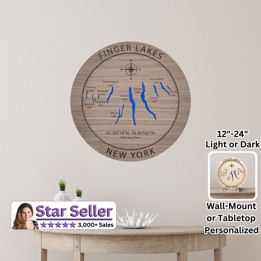 Finger Lakes NY Wall Art Display, FLX Wall Art, Upstate New York ...