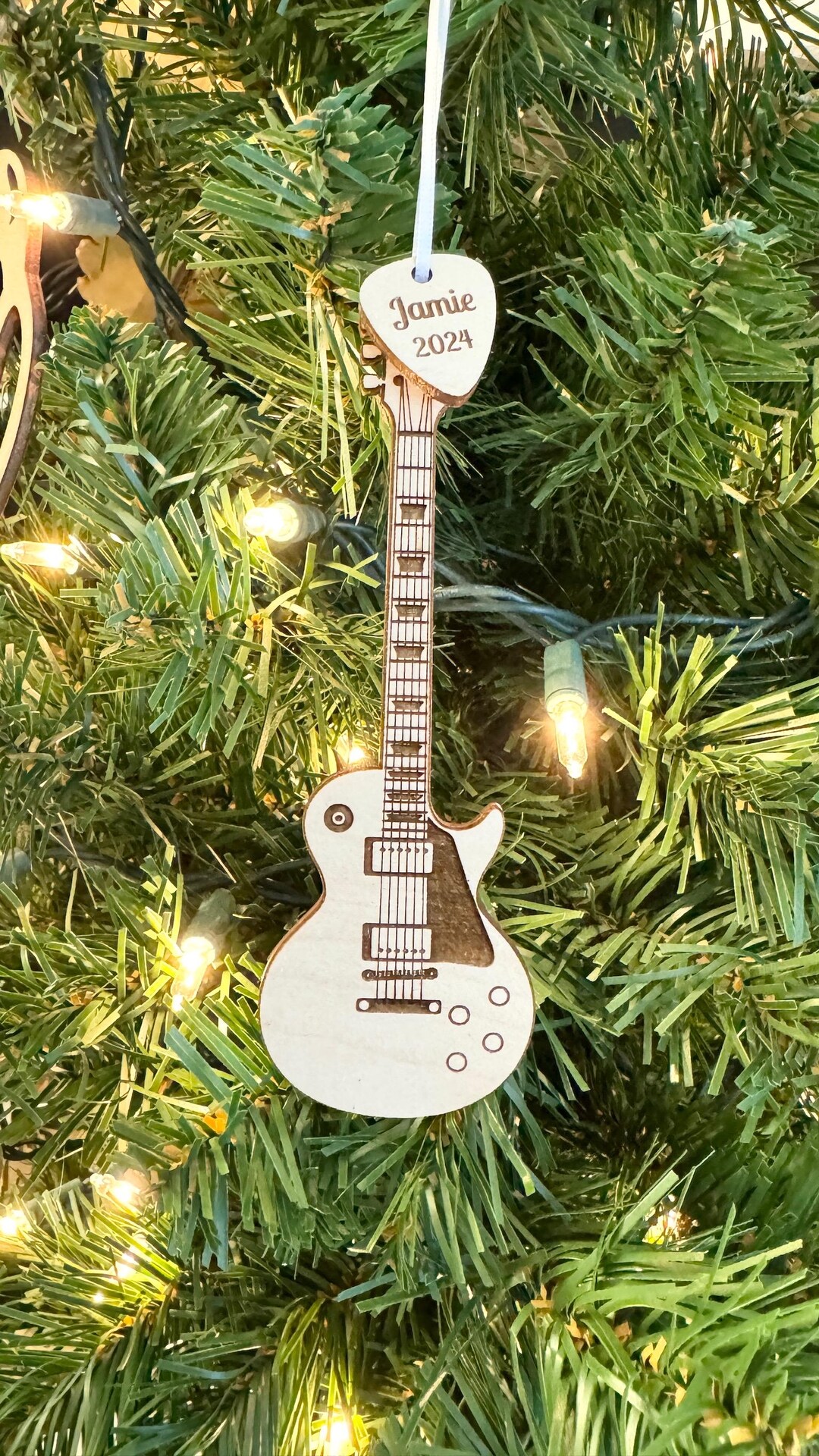 Electric Guitar Ornament With Personalized Pick Christmas Gift for ...