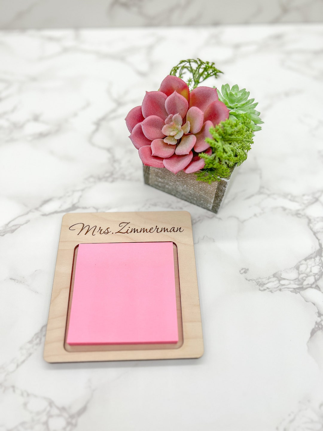 Personalized Post It Note Holder / Teacher Appreciation Gift - Etsy