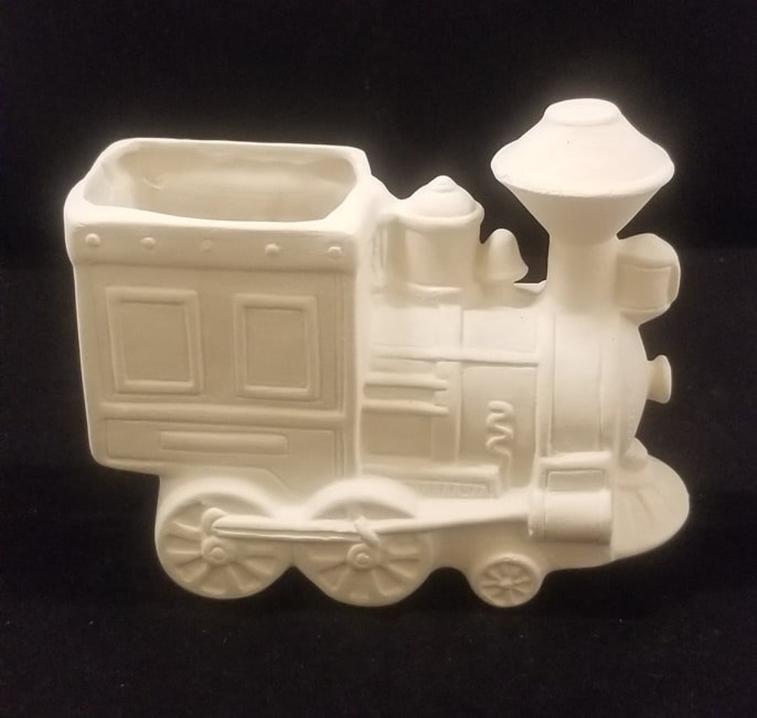 Unpainted Ceramic Bisque Train Engine, Unfinished Bisque, Christmas ...