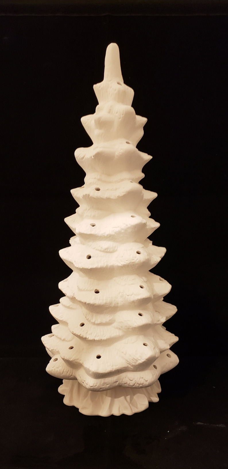 Unpainted Ceramic Christmas Tree and Base Unfinished Bisque - Etsy