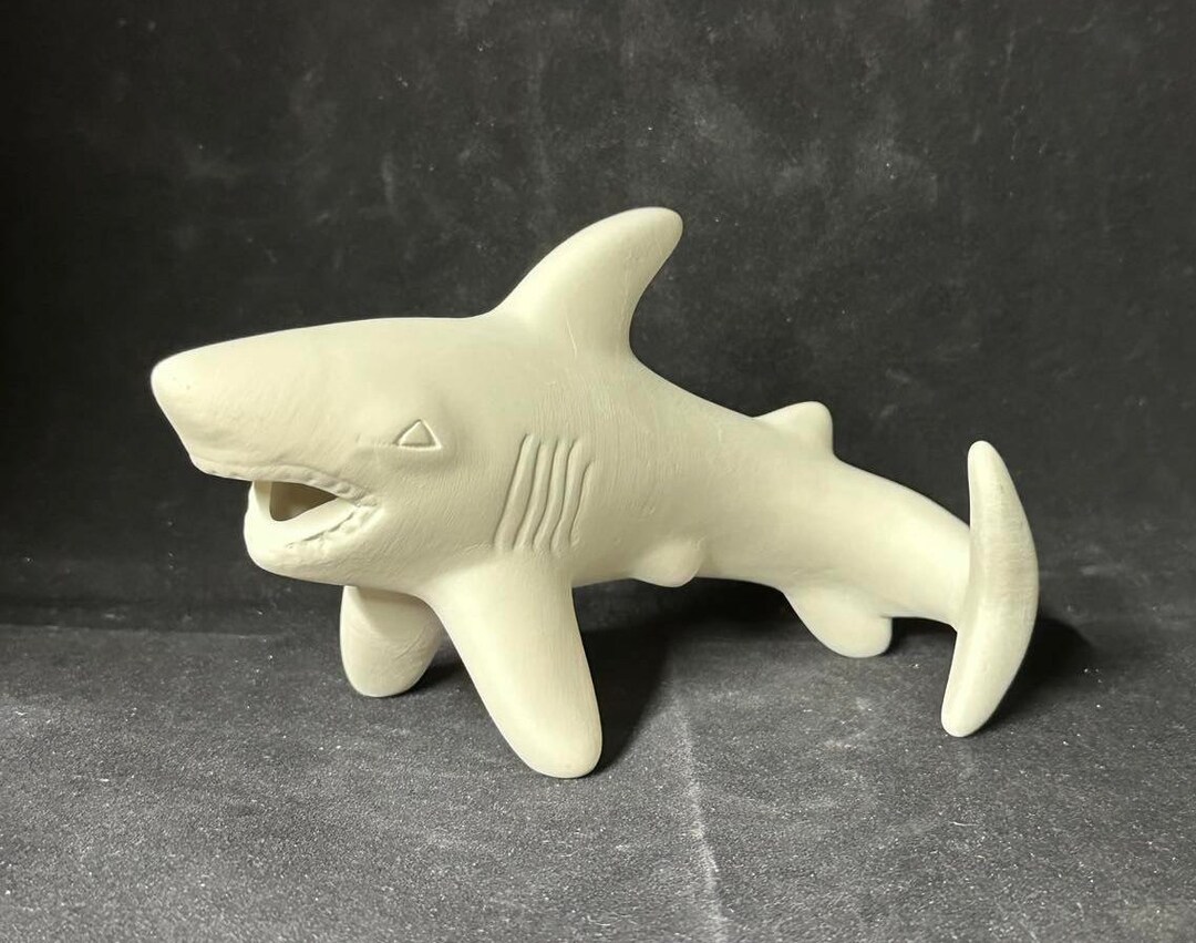 Unpainted Ceramic Shark, Unfinished Bisque, Ceramics, 3.5" Tall, Ready ...