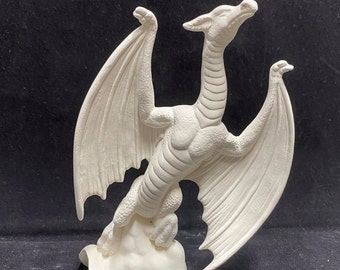 Unpainted Ceramic FIRE Dragon, Unfinished Bisque, Unpainted Ceramics ...