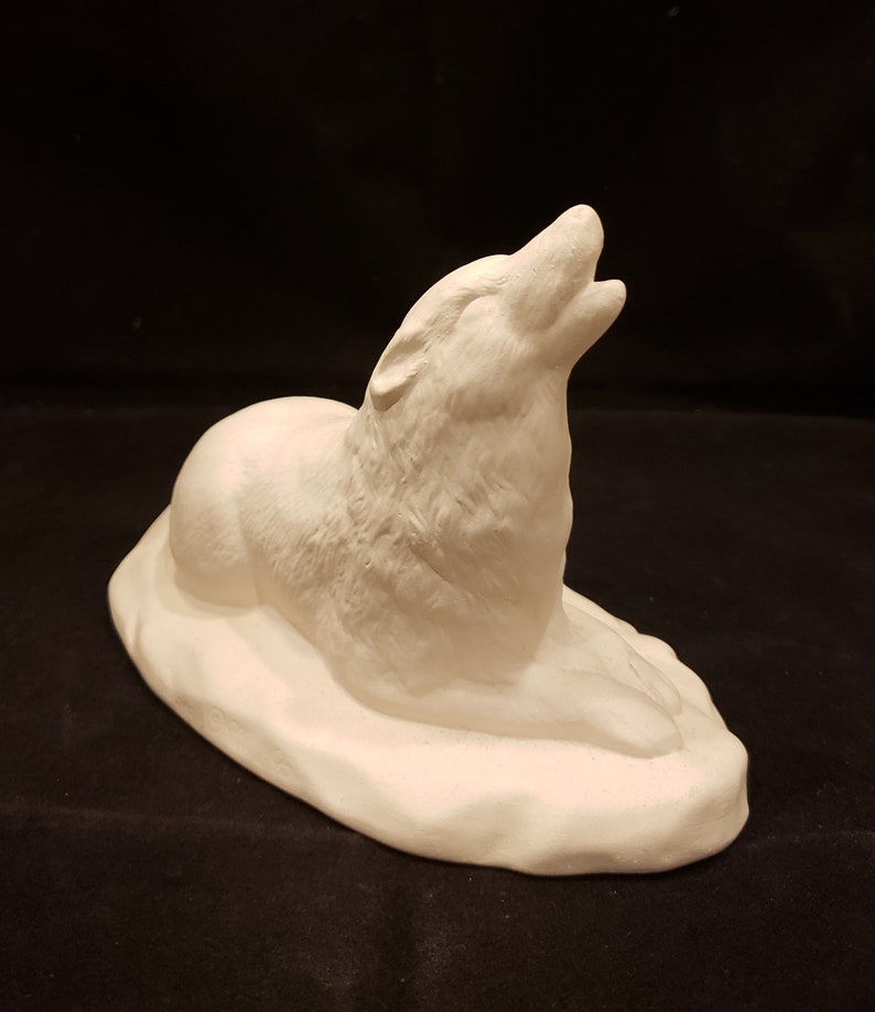Unpainted Ceramic Wolf Laying Unfinished Bisque Wolves Ready - Etsy