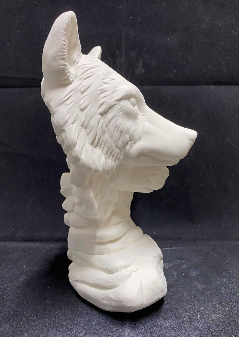 Unpainted Ceramic Wolf Pair Unfinished Bisque Wolves Ready | Etsy