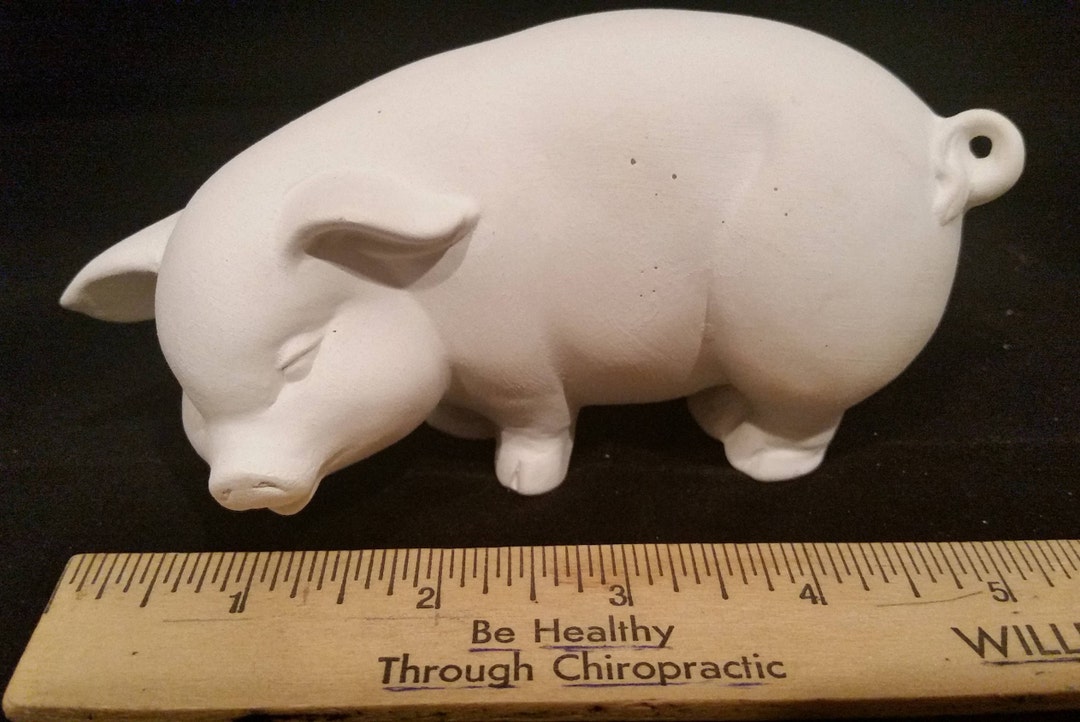 Ceramic Cute Pig, Unfinished Bisque, Unpainted Ceramics, Pig Figurine ...