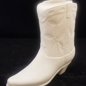 Unpainted Ceramic Boot, Cowboy Boot, Unfinished Bisque, Cowgirl Boot ...