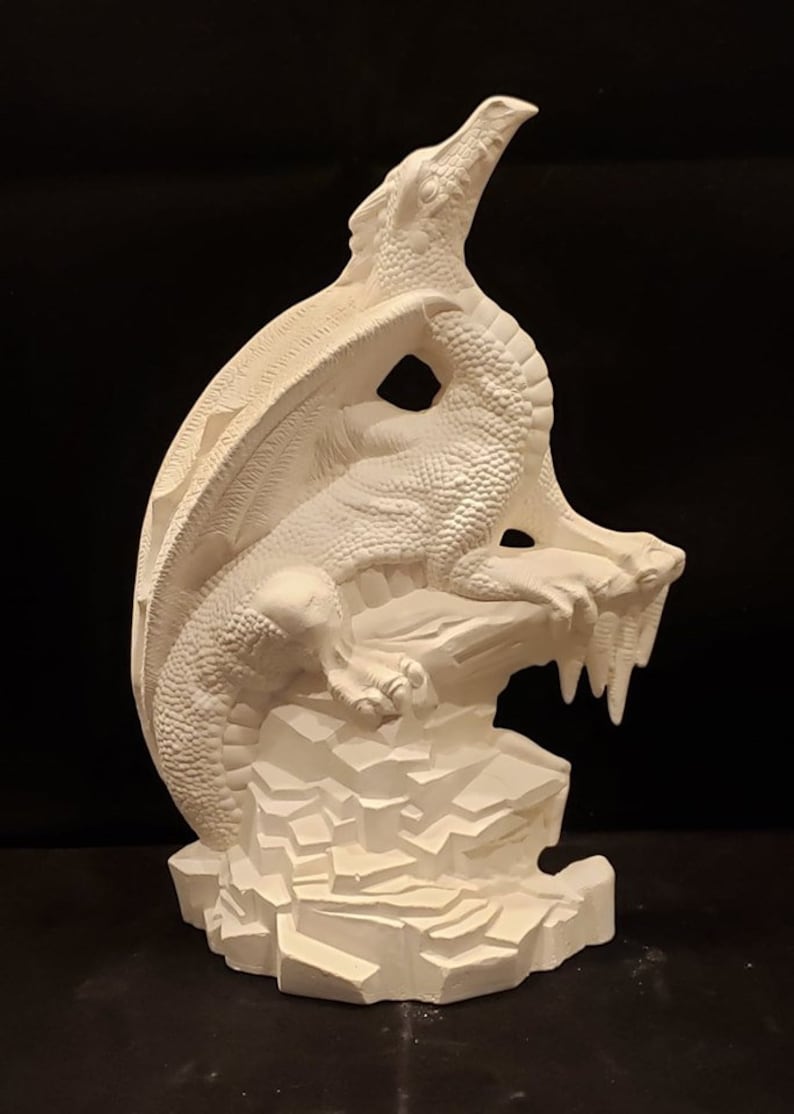 Unpainted Ceramic ICE Dragon, Unfinished Bisque, Unpainted Ceramics, 8 ...
